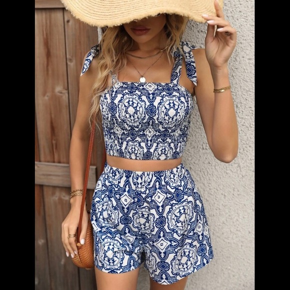 Other | Blue White Matching Set | Poshmark